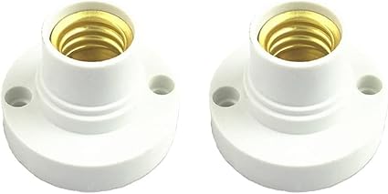 2Pcs White 2 X E14 Lamp Holder Bulb Socket LED Plastic Ceiling Holder ...