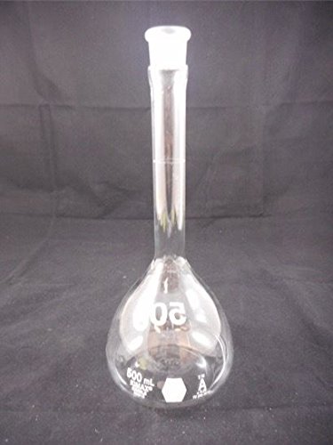 Kimble KIMAX Glass HD TC 500 ± 0.20mL Volumetric Flask Stopper Size #19 ...