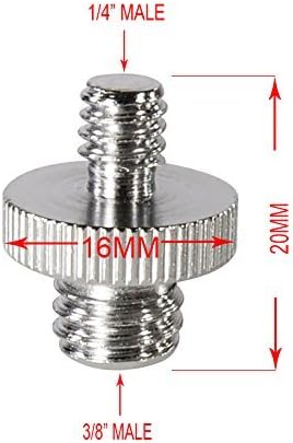 1/4 Male to 3/8 Male Threaded Camera Tripod Screw Adapter Converter,3/8 ...
