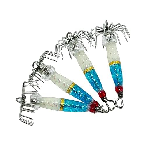 Amazon.com: Squid Jig 4pcs Super Glow in the Dark Jigs east coast west ...
