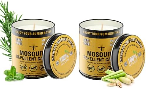 Amazon.com: 2 Mosquito Candles for Outside. Citronella Candles Outdoor ...