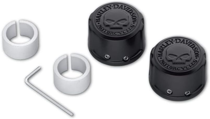 Amazon | ハーレーダビッドソン(Harley Davidson) スカル フロント アクスルナットカバー ブラック 43000096 ...
