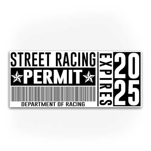 Amazon.com: Street Racing Permit Sticker 2025 Racing Funny Mexico Drag ...