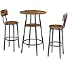 Amazon.com - KIVENJAJA Bar Table and Chair Set for 2, 3 Piece 2-Tier ...