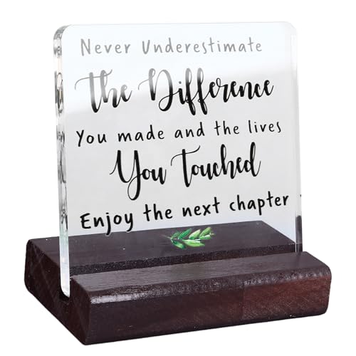 Thick Transparent Acrylic Sign with Wooden Holder Base Tabletop Signage ...