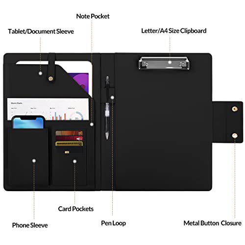 Snapklik.com : SKYDUE Padfolio, Leather Portfolio For Women & Man 9.5 X 13, Portfolio