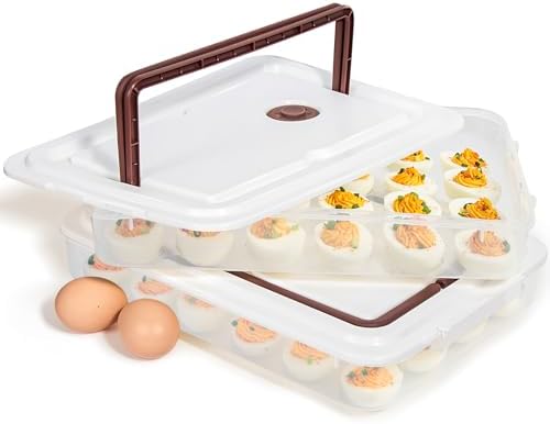 Amazon.com: 77L Deviled Egg Containers with Lid, (Set of 2), Plastic ...