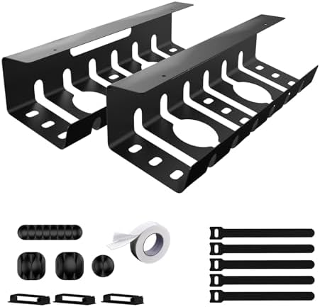 Amazon.com: No-Screw Under Desk Cable Management Tray - Self-Adhesive ...