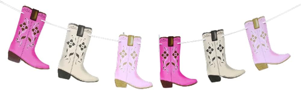 Amazon.com: 5.5" Tall Cowgirl Boot Garland, Cowgirl Banner, Cowgirl ...