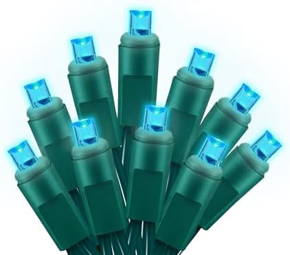 wominoy 25ft 50 Counts Aqua LED Christmas Lights - Aqua Christmas ...