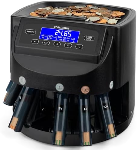 Amazon.com : VEVOR USD Coin Counter & Coin Sorters with LCD Display ...