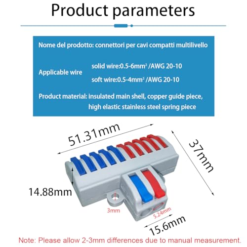 Wire Splitter Connector, Connectors with Lever CTRICALVER, 2 in 10 Out ...
