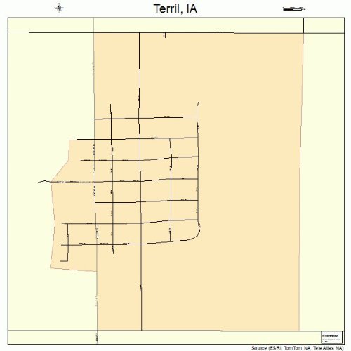 Amazon.com: Large Street & Road Map of Terril, Iowa IA - Printed poster ...