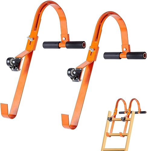 Lot de 2 crochets de toit pour échelle avec poignée en caoutchouc pour ...