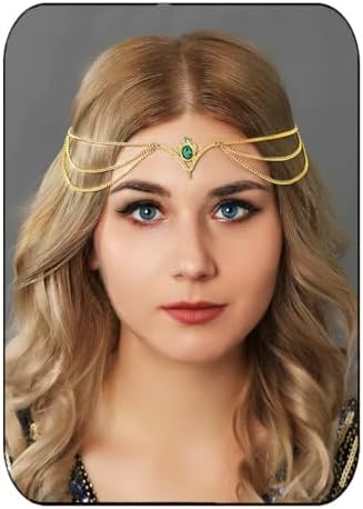Amazon.com : Aukmla Boho Head Chain Jewelry Gold Layered Headpiece Hair ...