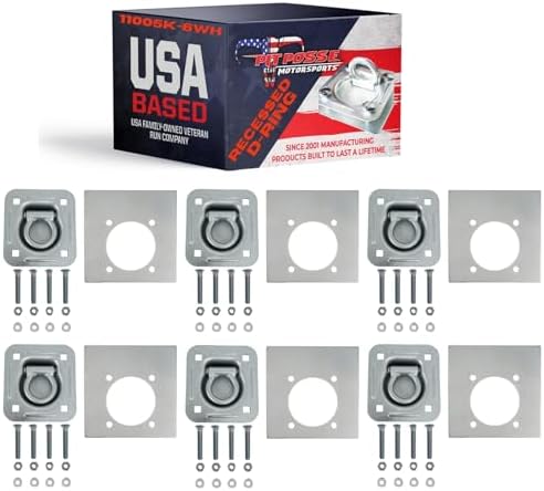 Amazon.com: Pit Posse 11005K-6WH Cargo Trailer Recessed Pan D Ring ...
