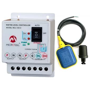 Microtail Fully Automatic Water Level Controller 20 Ampere Capacity Plastic ABS with float ...