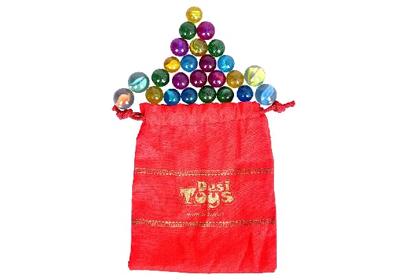 Buy NESCO Marble Game Set with 24 Small Color Glass Marbles with 4 Big ...