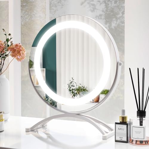 FABS Desktop Vanity Illuminated Makeup Mirror with Touch LED Lights ...
