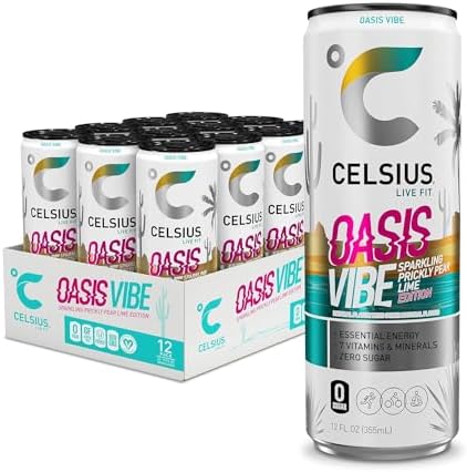 Amazon.com : CELSIUS Sparkling Oasis Vibe Functional Essential Energy ...