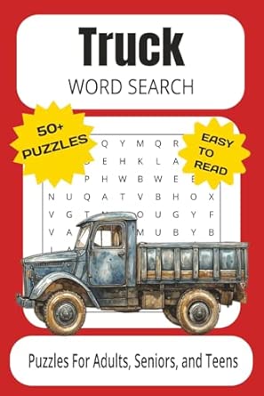 Truck Word Search Puzzle Book: Word Searches With Easy to Read Print ...