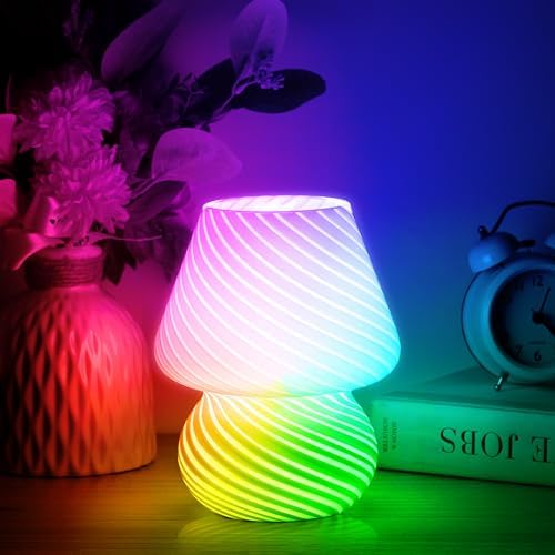 Briignite Cordless Mushroom Table Lamp, Rechargeable Table Lamp, Color ...