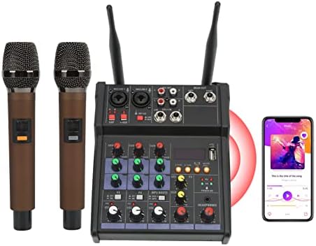 Amazon.co.jp: 4 Channel Audio Mixer, Professional Bluetooth USB Sound ...