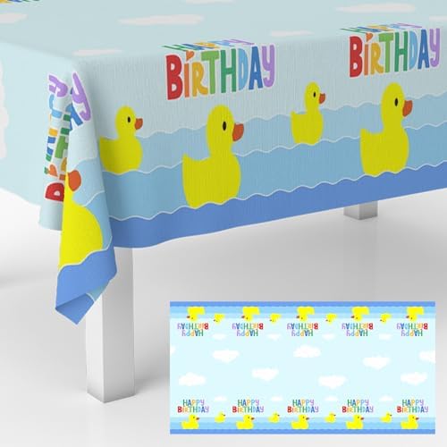 Amazon.com: Coume 3 Pcs 54 x 108 Inch Yellow Duck Tablecloth Cute ...