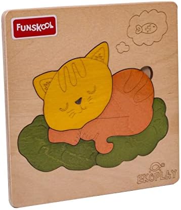 Funskool Ekoplay-Cat On A Mat-Wooden Puzzle, Kids : Amazon.in: Toys & Games