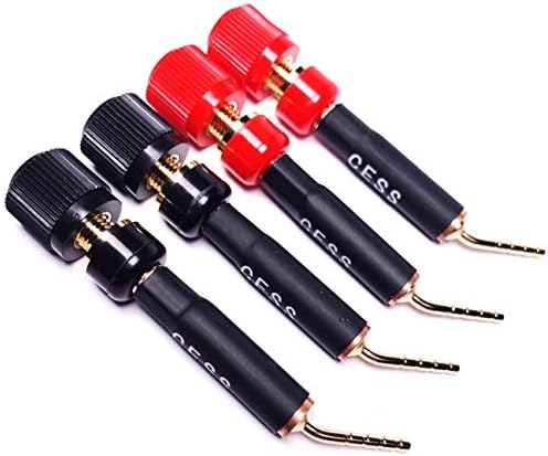 Amazon.com: Monoprice 9438 Gold Plated Speaker Pin Plugs - 5 Pairs ...