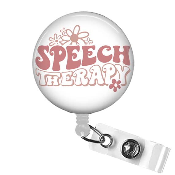 Amazon.com: Speech Therapy Badge Reel, Speech Therapist Badge Clip, SLP ...