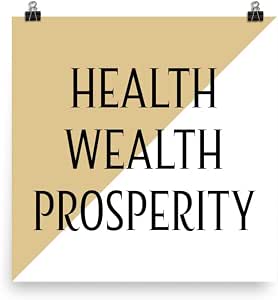 Amazon.com: Health Wealth Prosperity Motivational Poster for Home ...