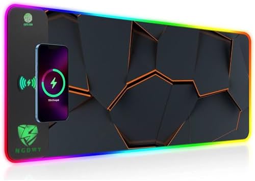 Amazon.com: Wireless Charging Mouse Pad, RGB Gaming Mousepad, 31.5"x15 ...