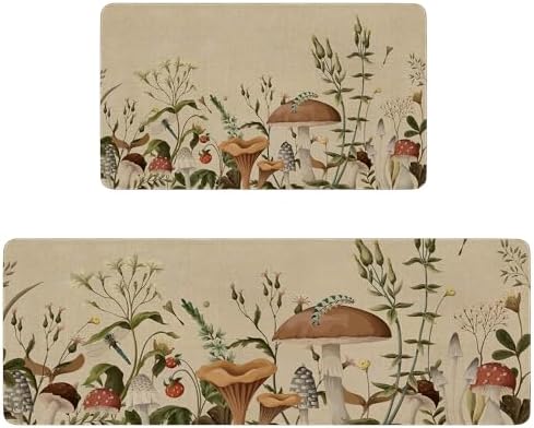 Amazon.com: Eikunn Mushroom Kitchen Rugs Set of 2,Witchy Decor ...