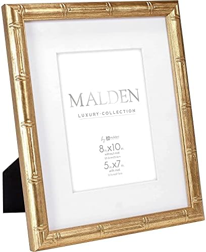 Malden International Designs 5x7 Matted Gold Bamboo PS Moulding Picture ...