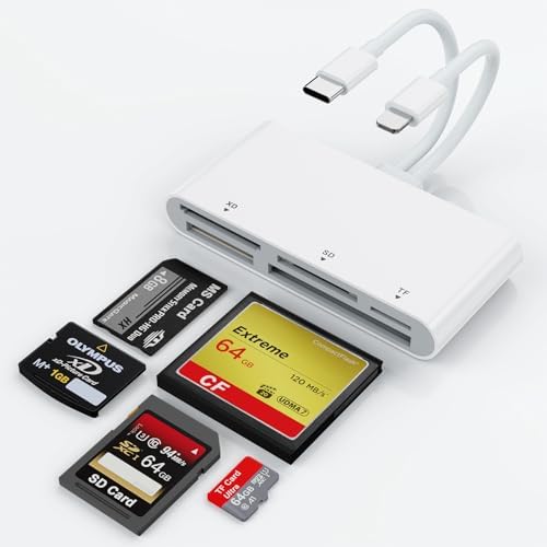 Amazon.com: XD/CF/MS/SD/TF Cards Reader for iPhone/USB-C/, Multi Memory ...