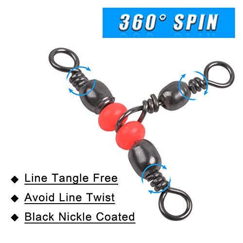 Snapklik.com : Three 3 Way Swivels Fishing Tackle Crossline T-Turn ...