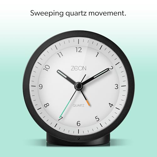 Zeon Analog Alarm Clock for Bedside with Light and Snooze