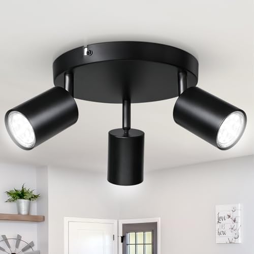 Dehobo LED Kitchen Ceiling Lights GU10, Black Ceiling Spotlights 3 ...