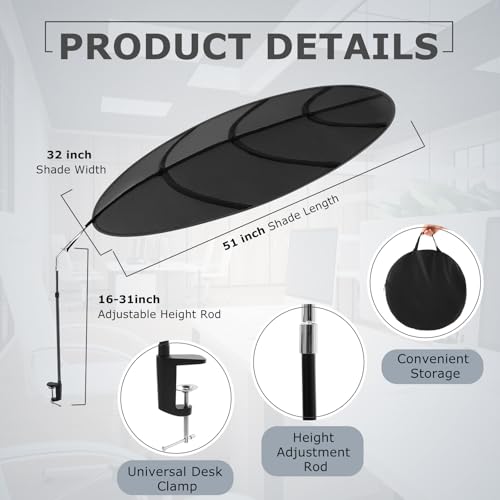 Adjustable Office Cubicle and Desk Shade for Working