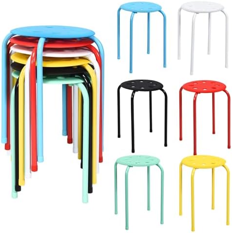 Amazon.com: Leinuosen Set of 6 Assorted Color Portable Folding Stools ...