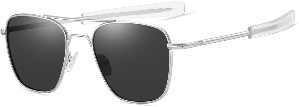 Gleyemor Polarized Square Aviator Sunglasses for Men Retro Military ...