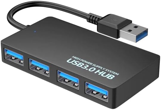 jj-shop24 USB 3.0 4 Port Verteiler Super Speed Daten HUB Adapter ...
