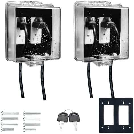 Amazon.com : PILISPARK 2-Gang Baby Safety Dual Outlet Cover Box - Key ...