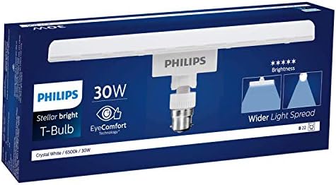 Philips Stellar Bright 40-watt LED T-Bulb, Base B22 (Crystal White ...