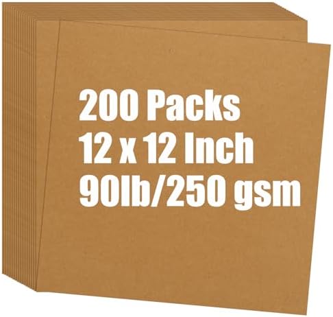 Amazon.com : 200 Sheets Brown Cardstock - 12x12" Scrapbook Paper, 90lb ...