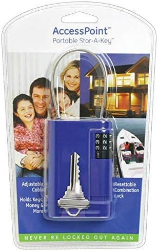 Kidde Supra Portable Stor-A-Key Steel Cable Combination Key Box (Blue ...