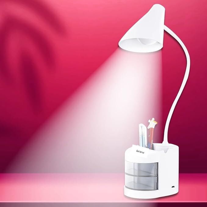 Buy Nutts White Study Table Lamp for Students Rechargeable Led Eye ...