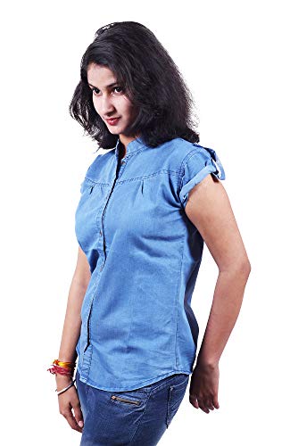 Buy Shriya Fashion Half Sleeve Women Denim BANDI New Shirt | Shirt for ...