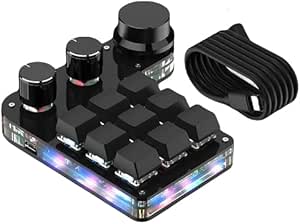 Wireless/USB Programming Macro Custom Knob Keyboard RGB 3/6/9Key Copy ...